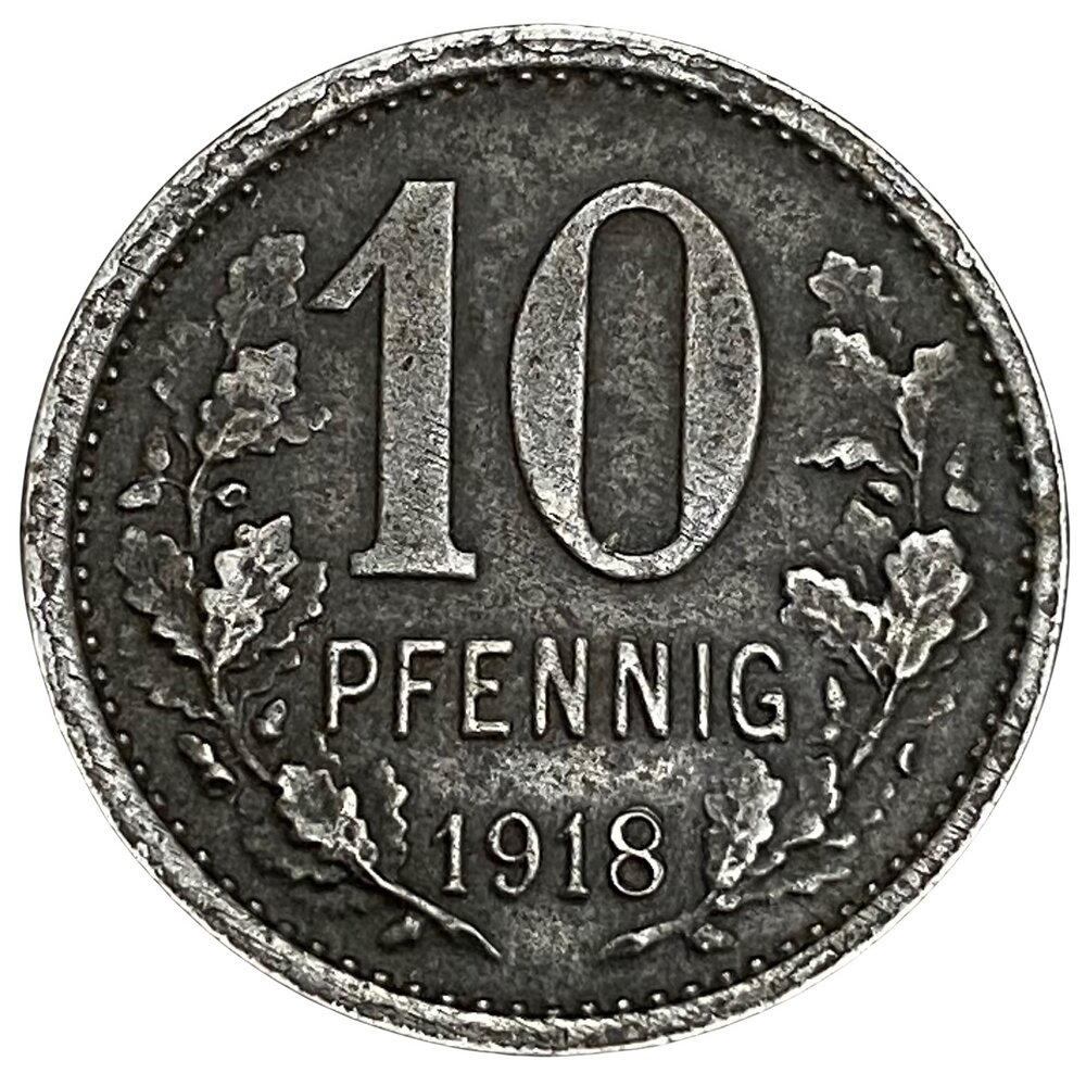 Германия, Германская империя, Изерлон 10 пфеннигов 1918 г.