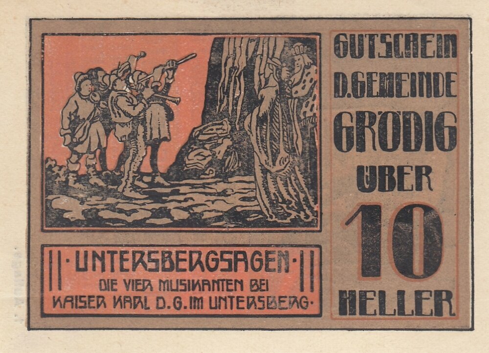 Австрия, Грёдиг 10 геллеров 1914-1920 гг. (№1)