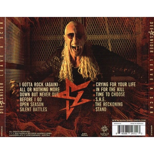 Компакт-диск Dee Snider — Leave A Scar (CD) — фото 1