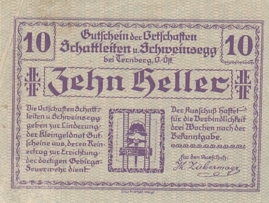 Австрия, Шаттлайтен 10 геллеров 1914-1921 гг.