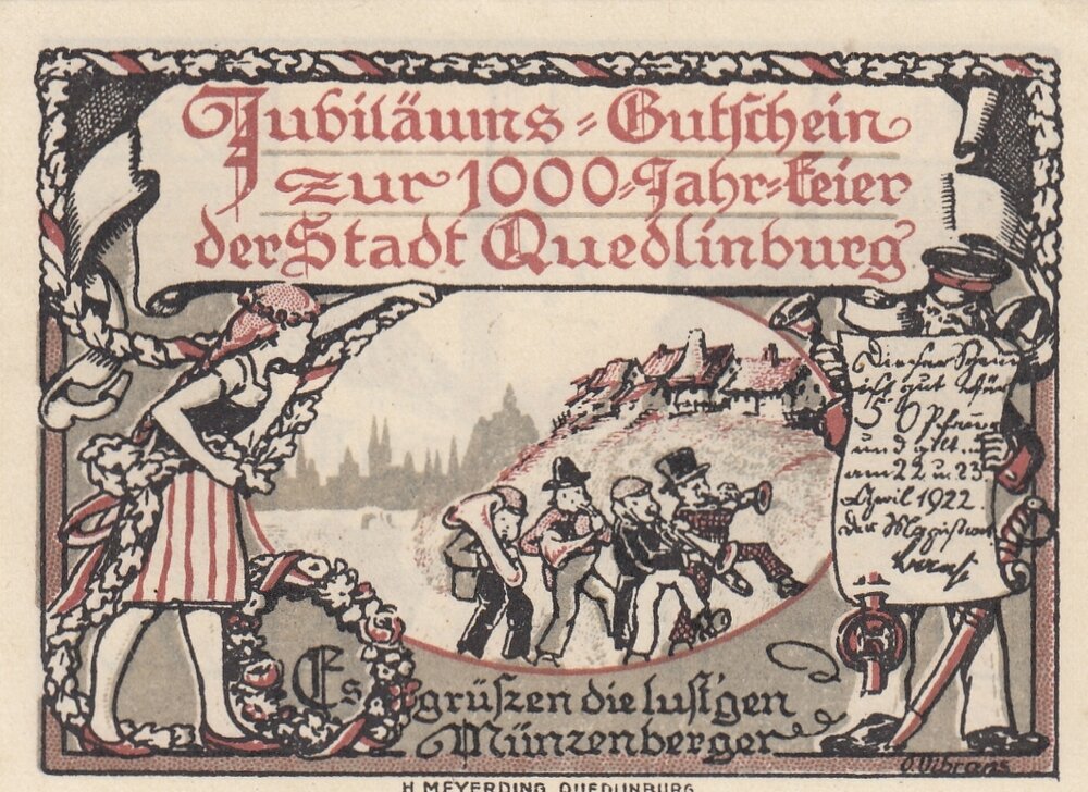 Германия (Веймарская Республика) Кведлинбург 50 пфеннигов 1922 г. (Вид 2) (№4) (2)