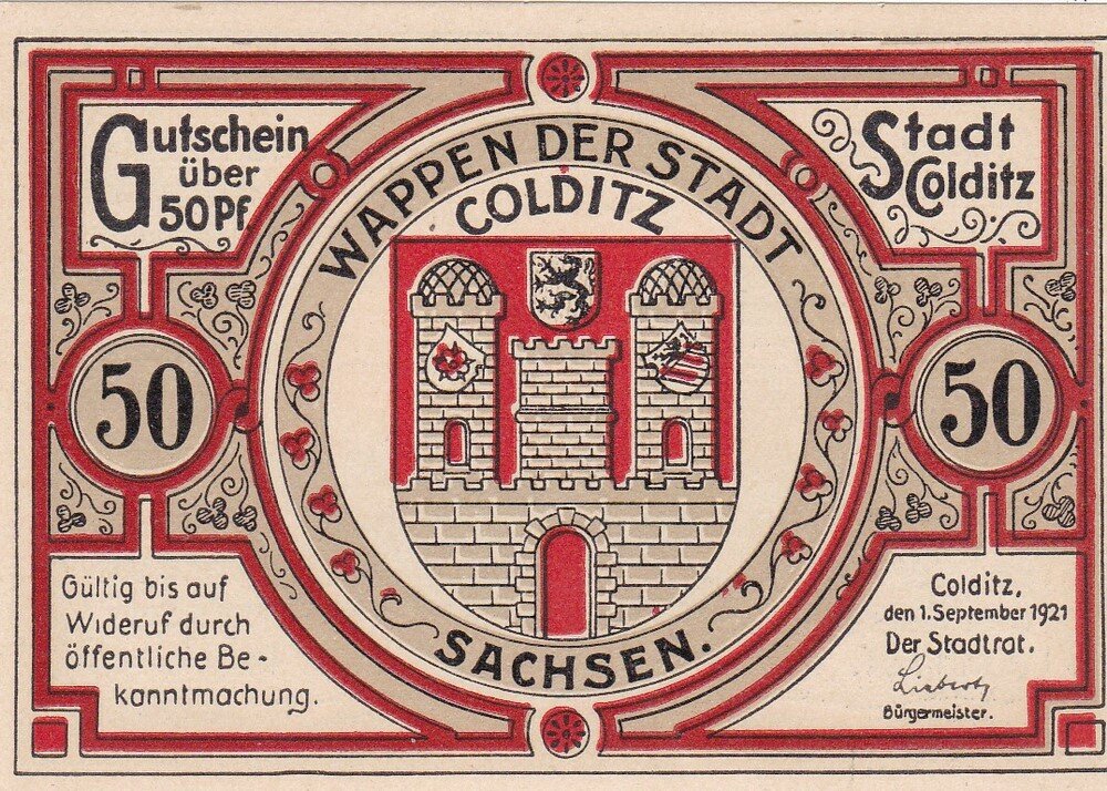 Германия (Веймарская Республика) Кольдиц 50 пфеннигов 1921 г. (L) (3)