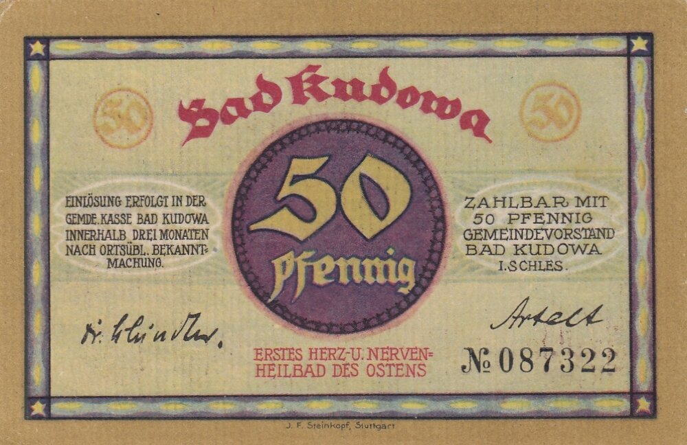 Германия Кудова 50 пфеннигов 1914-1924 гг. (3)