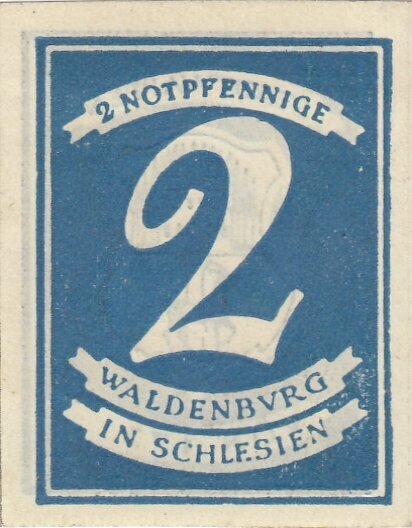 Германия (Веймарская Республика) Вальденбург 2 пфеннига 1921 г. (2)