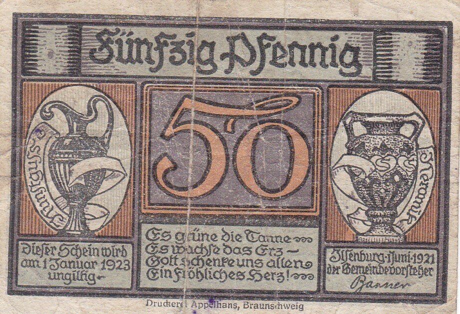 Германия (Веймарская Республика) Ильзенбург 50 пфеннигов 1921 г.