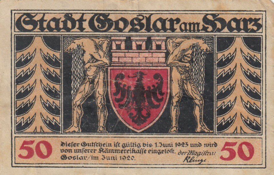 Германия (Веймарская Республика) Гослар 50 пфеннигов 1920 г. (5)