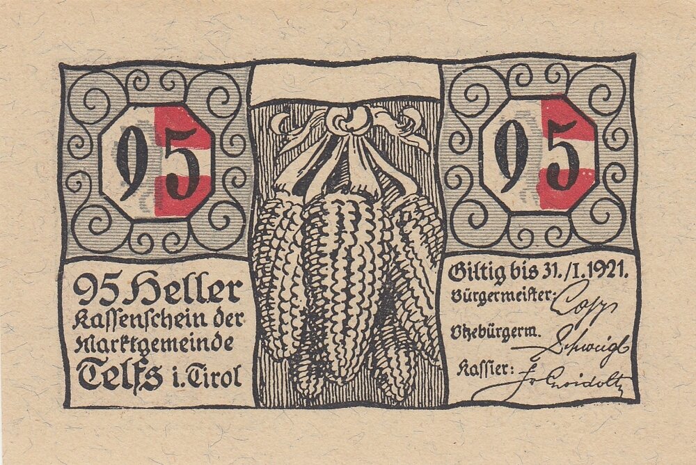 Австрия, Тельфс 95 геллеров 1914-1921 гг. (L)