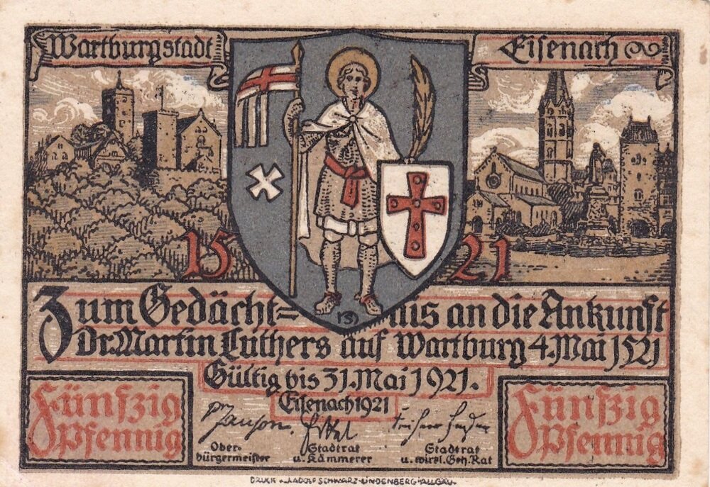 Германия (Веймарская Республика) Айзенах 50 пфеннигов 1921 г. (№2) (4)