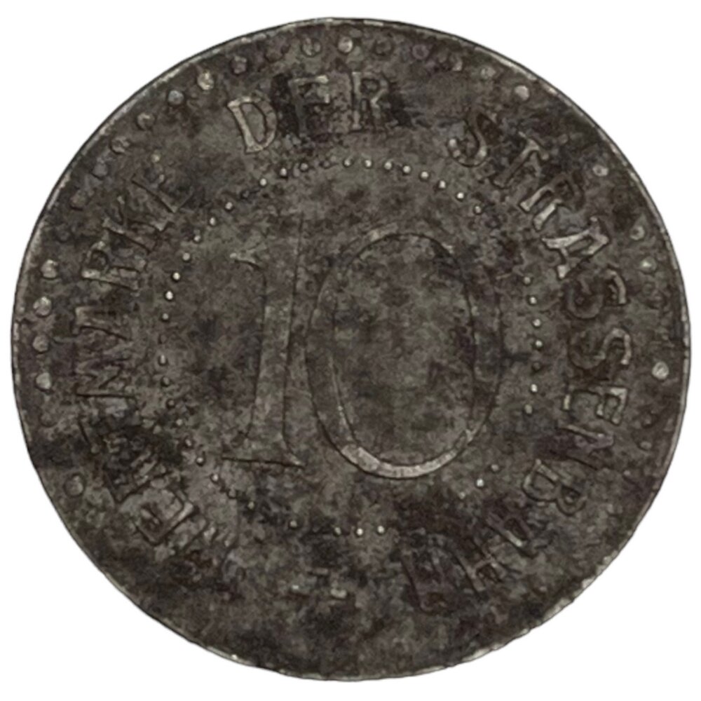 Германия, Бреслау 10 пфеннигов 1892-1927 гг. (Трамвайный токен)