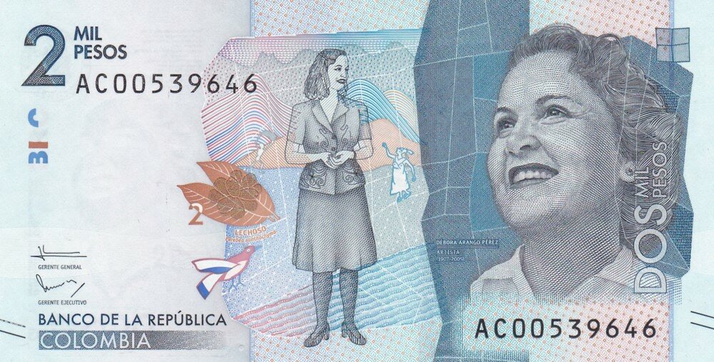 Колумбия 2000 песо 2015 г.