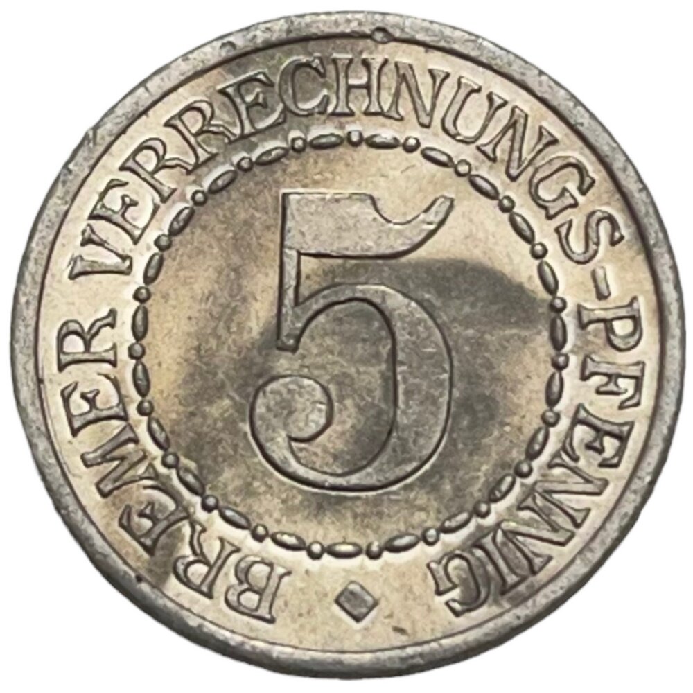 Германия, Бремен 5 пфеннигов 1918-1922 гг. (2)