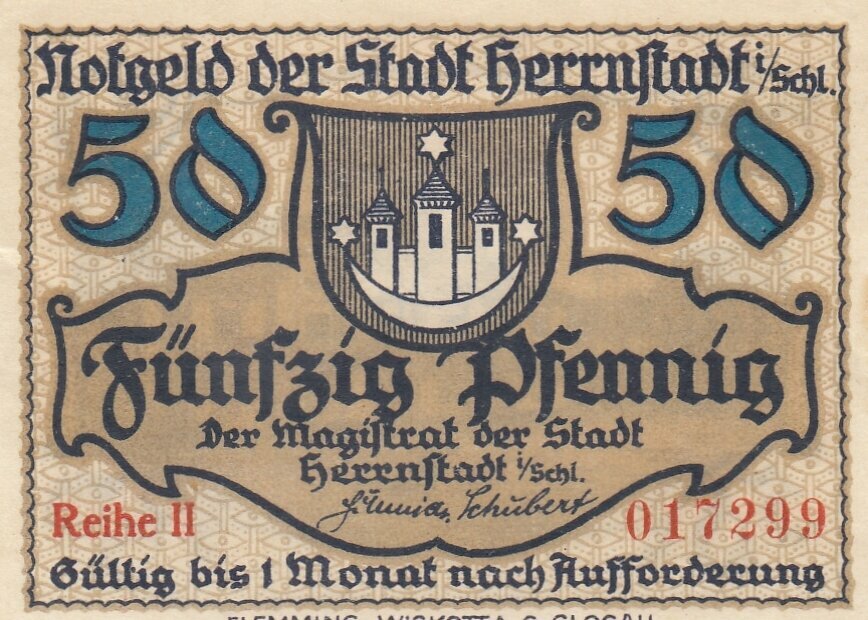 Германия Херрнштадт 50 пфеннигов 1914-1921 гг.