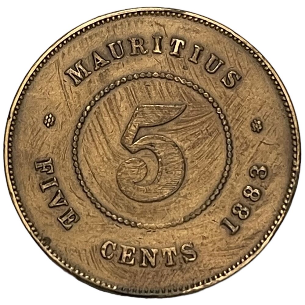 Маврикий 5 центов 1883 г.
