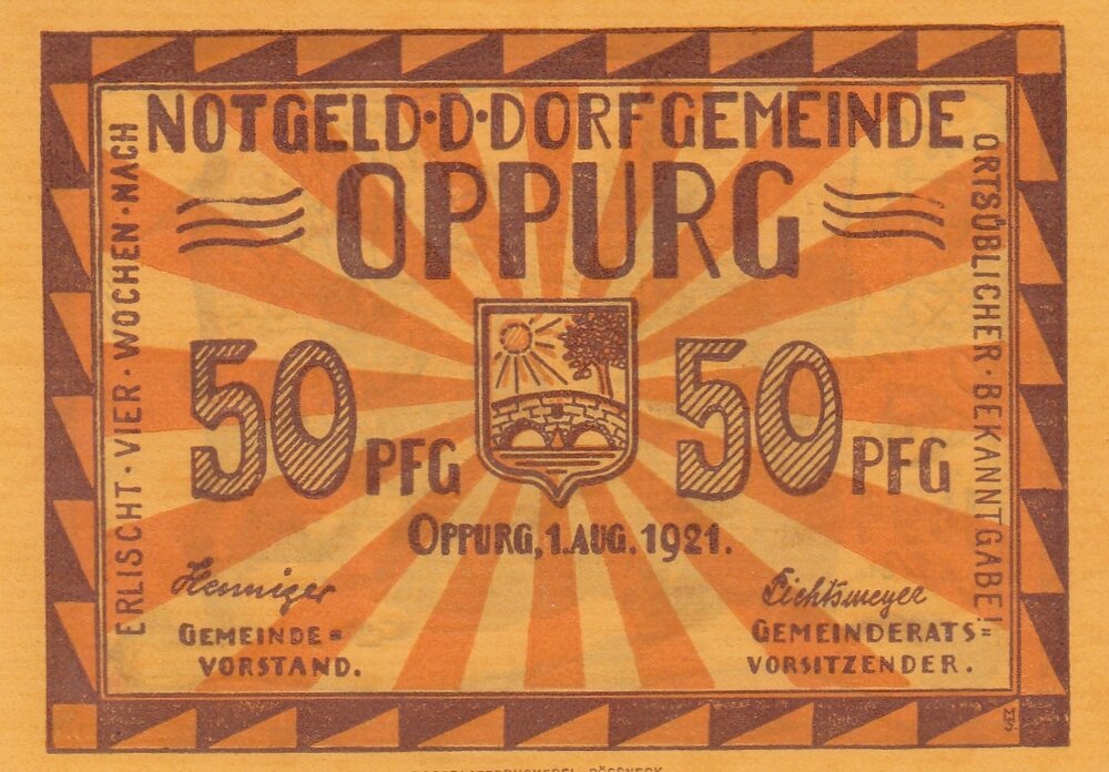 Германия (Веймарская Республика) Оппург 50 пфеннигов 1921 г. (№1) (3)