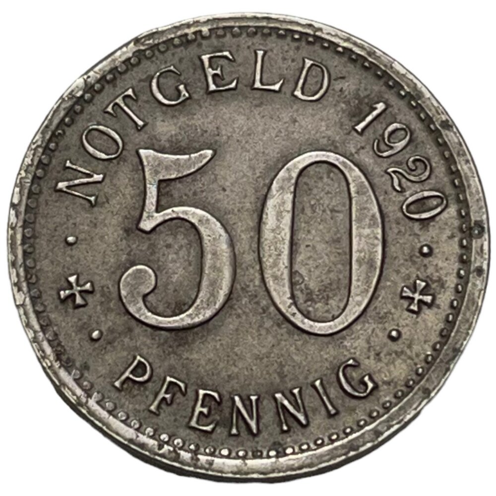 Германия, Веймарская республика, Ваттеншайд 50 пфеннигов 1920 г. (Fe) (Лот №2)