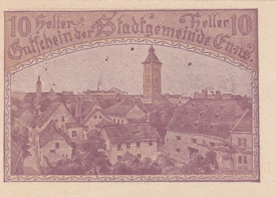 Австрия, Энс 10 геллеров 1914-1920 гг. (№1)