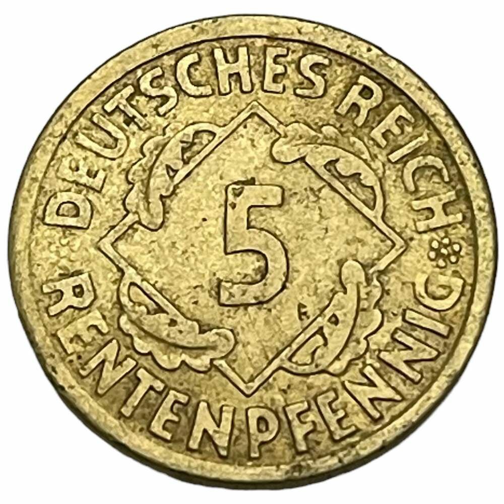 Германия, Веймарская республика 5 рентенпфеннигов 1924 г. (A)