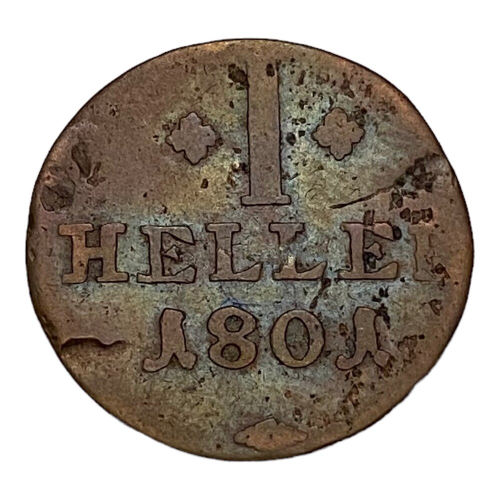 Германия, Гессен-Кассель 1 геллер 1801 г.