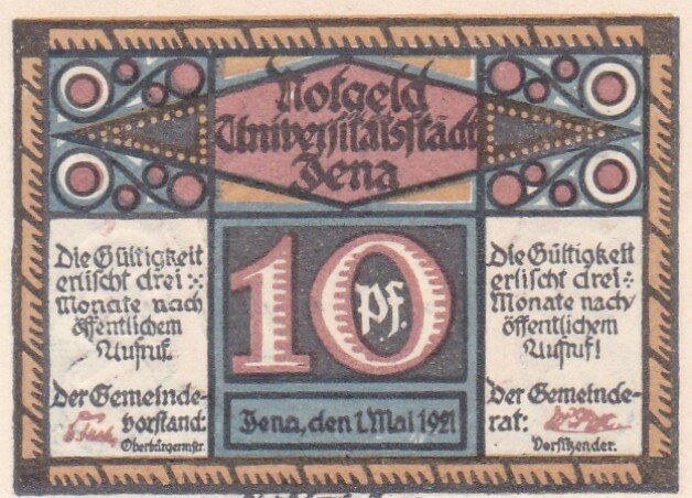 Германия (Веймарская Республика) Йена 10 пфеннигов 1921 г.
