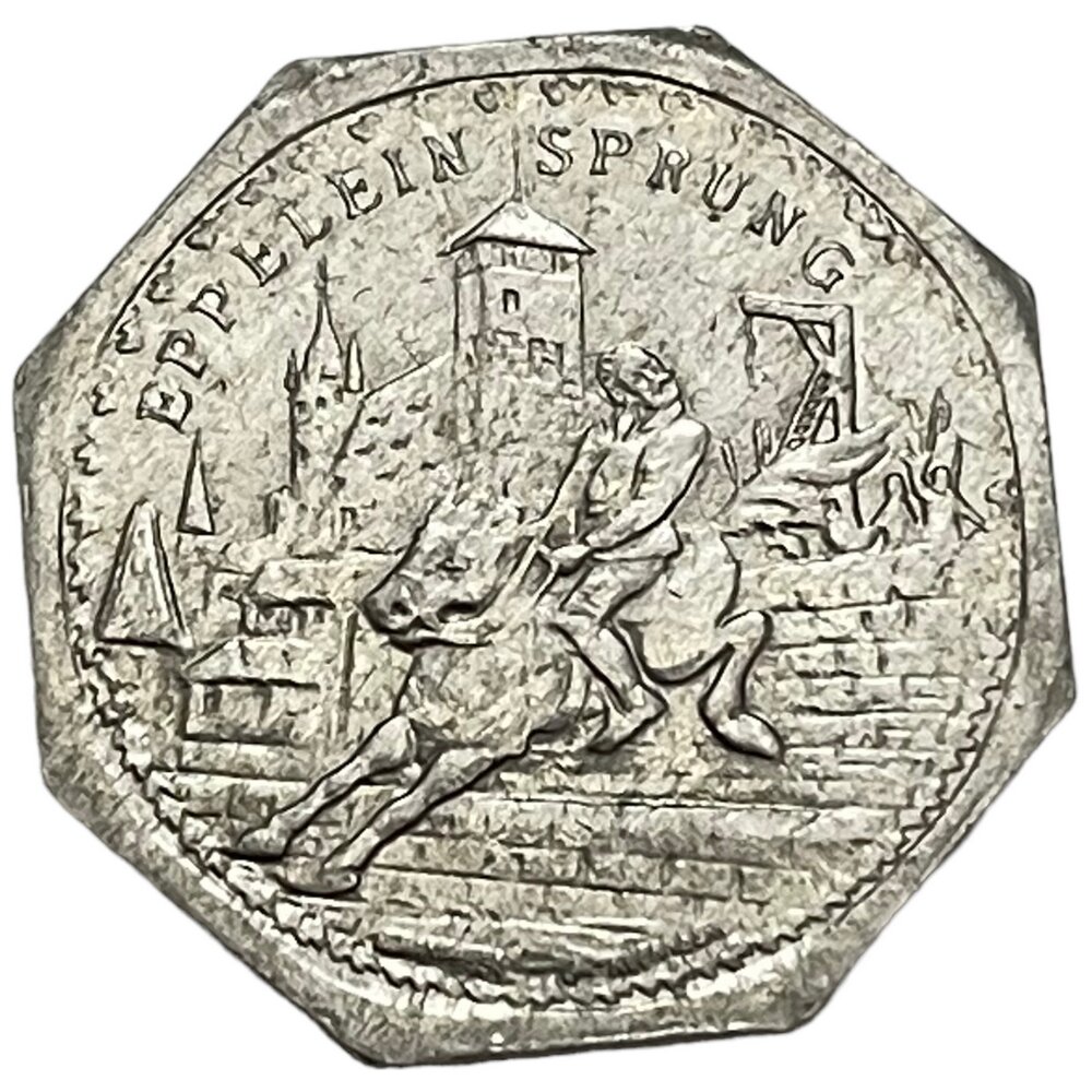 Германия, Нюрнберг 20 пфеннигов 1920-1921 гг. (Трамвайный токен - Прыжок Эппелейна) (2)