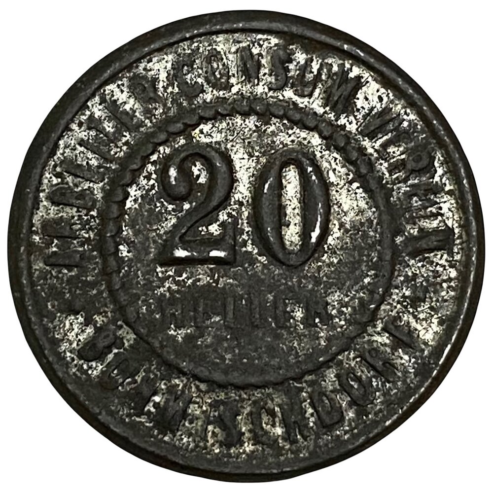 Чехия, Бохмишдорф 20 геллеров 1905-1915 гг. (Ассоциация потребителей работников)