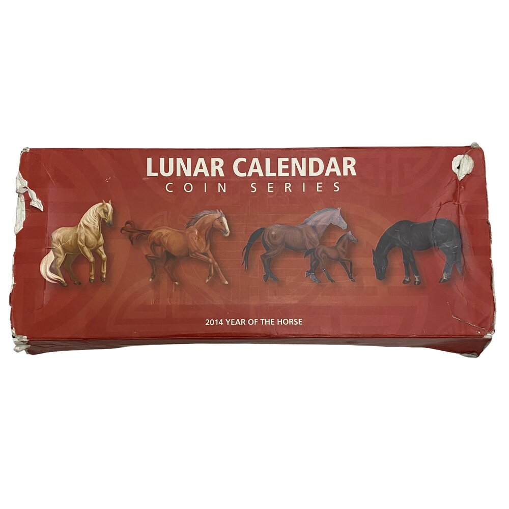 Острова Кука, набор из 4 монет 1 доллар "Китайский гороскоп - Год лошади" 2014 г. (Proof)