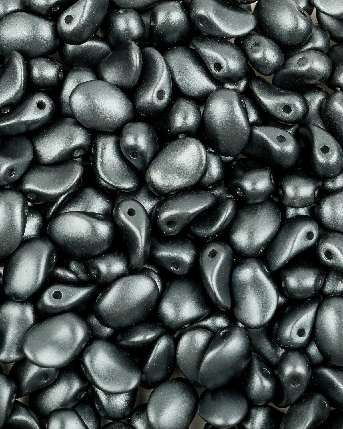 Стеклянные чешские бусины, Tulip Petals, 6х8 мм, цвет Alabaster Pastel Dark Grey, 10 шт.