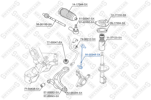 Тяга стабилиз. пер. Mitsubishi Outlande перед прав Stellox 56-00346-SX