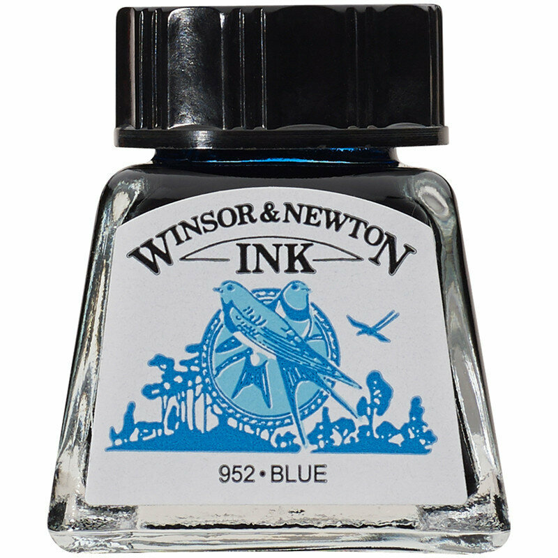 Тушь Winsor&Newton для рисования, синий, стекл. флакон 14мл, 317131