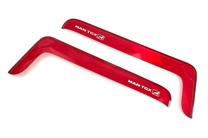 Дефлекторы окон 9993, для MAN TGX, накладные, акриловые, красные