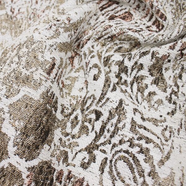 Ткань мебельная светло-бежевая с орнаментом 100х140 см