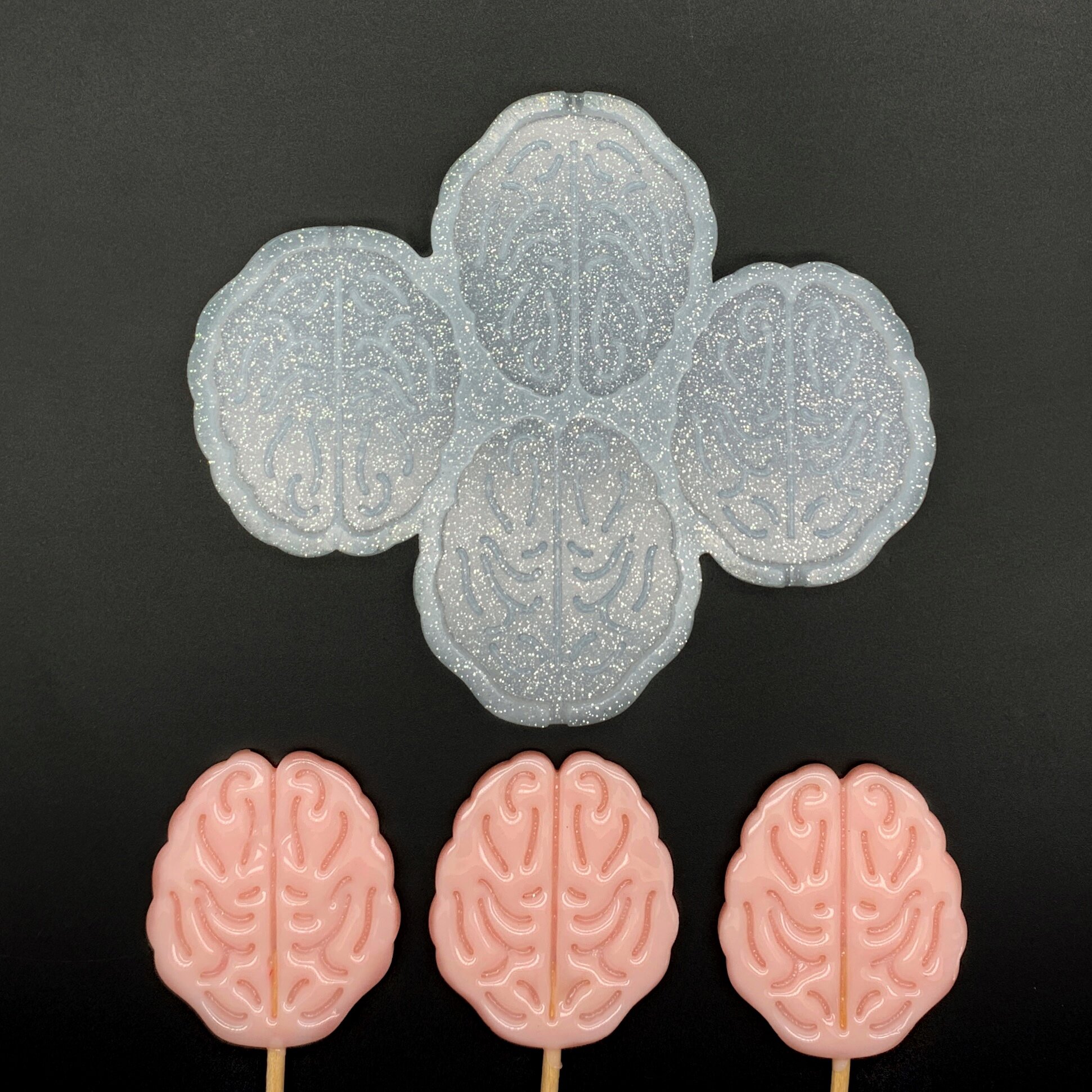 Силиконовая форма молд для леденцов и шоколада Мозг