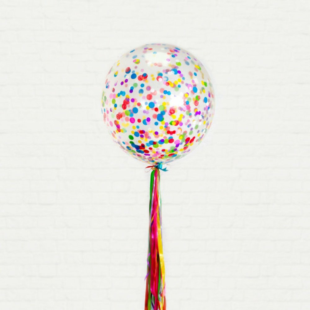 Большой шар с конфетти на гирлянде