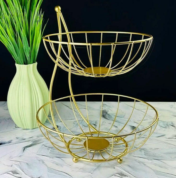 Двухъярусная фруктовница/конфетница 26см Металл 401-048 118-401-048