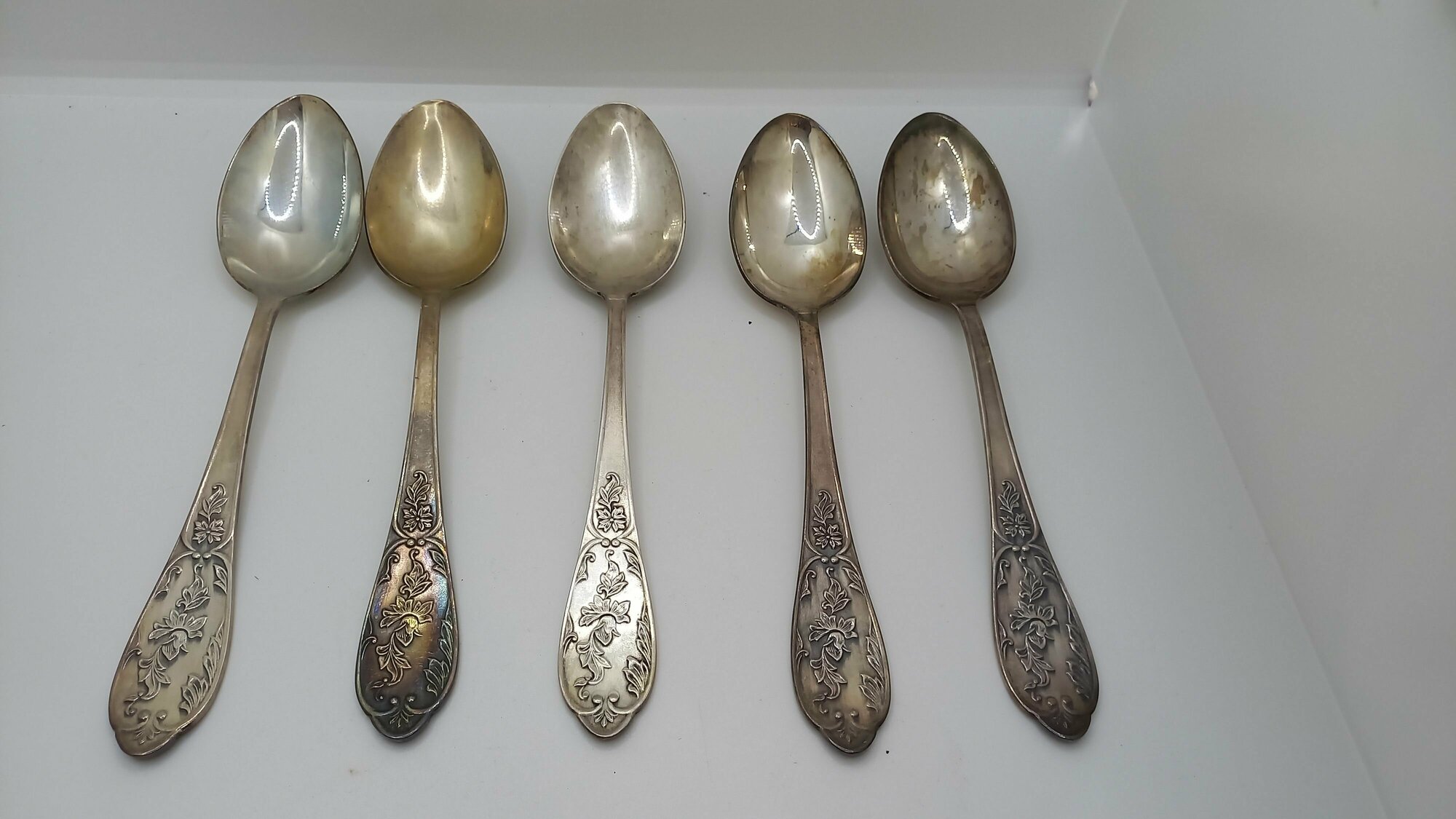 Винтажный набор столовых приборов ложек, 5 ложек для супа, СССР