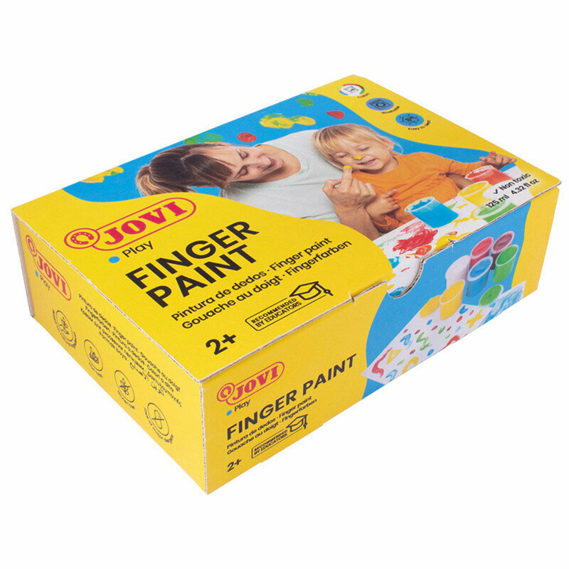 Краски пальчиковые JOVI, 06 цветов, 750г, картон, 330172