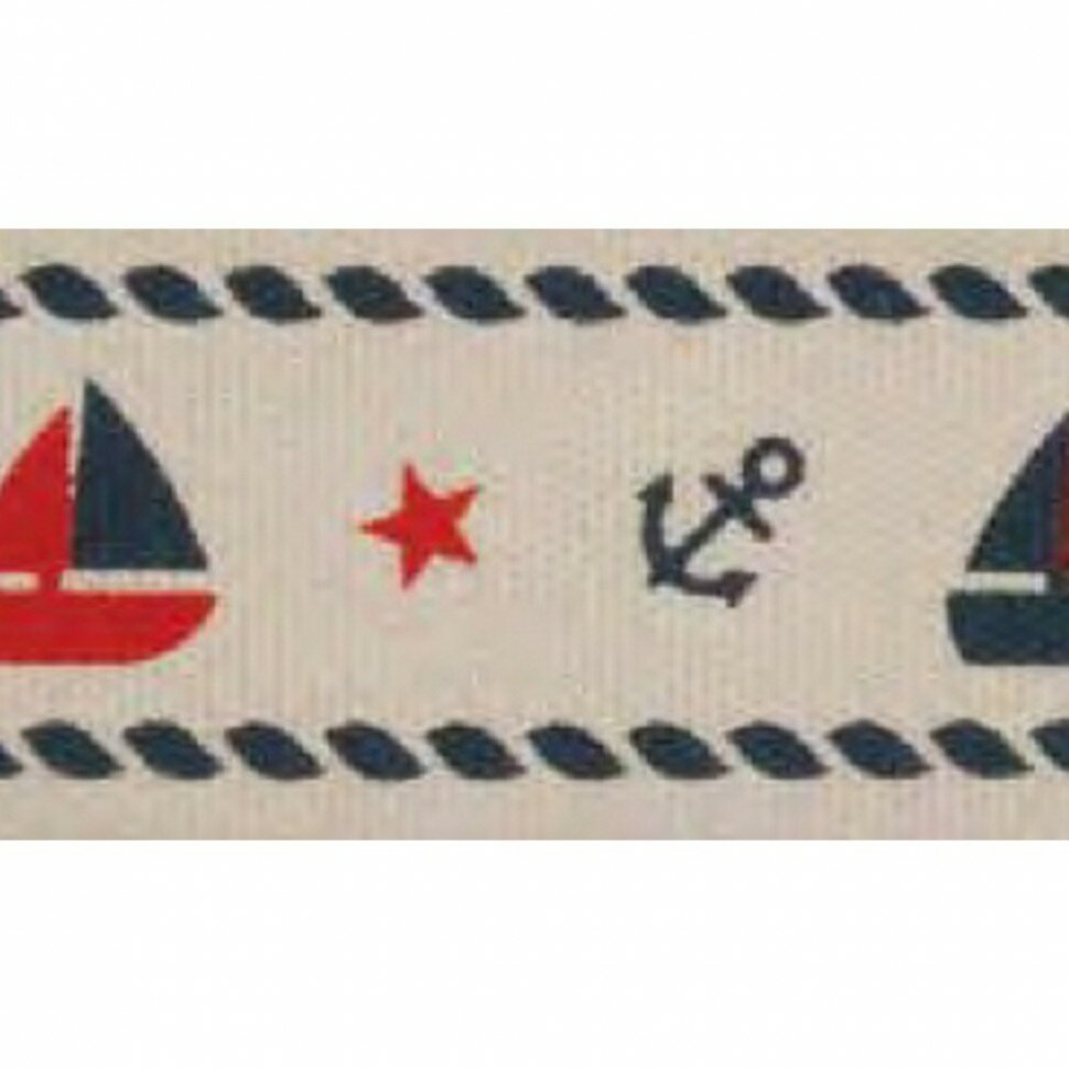 Hemline VR20.033 Лента хлопковая на картонной мини-катушке "Морское"