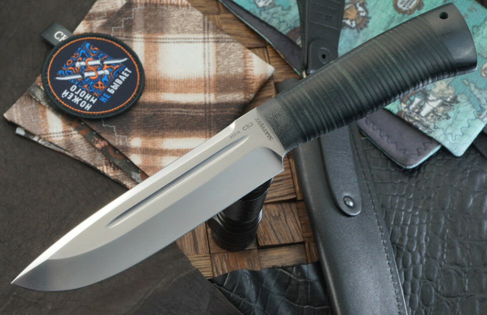 Нож с фиксированным клинком АиР Селигер, сталь 95Х18, рукоять кожа