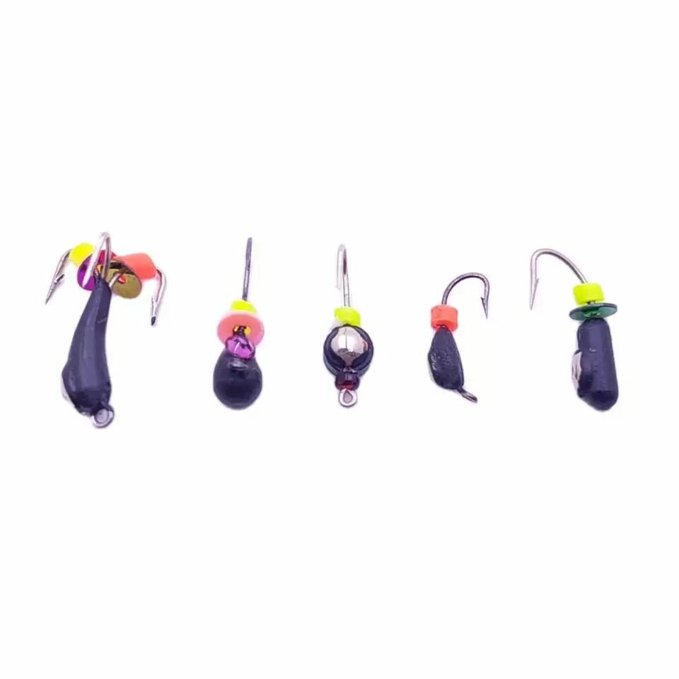 Мормышки из точенного вольфрама для рыбалки Набор из 5 шт (код 6)