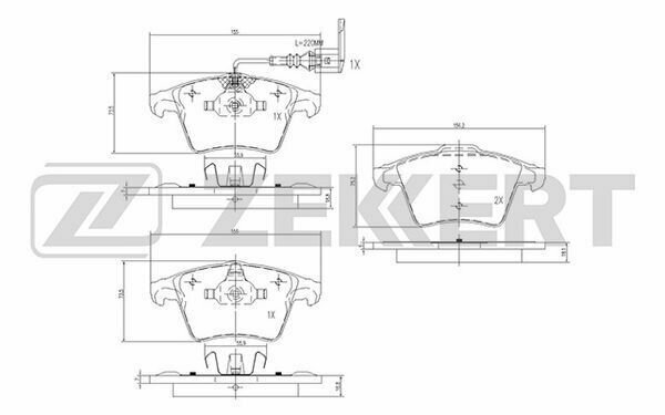 Колодки торм. диск. передн. с датчиком VW Multivan V-VI 03-, Transporter IV-VI 92-
