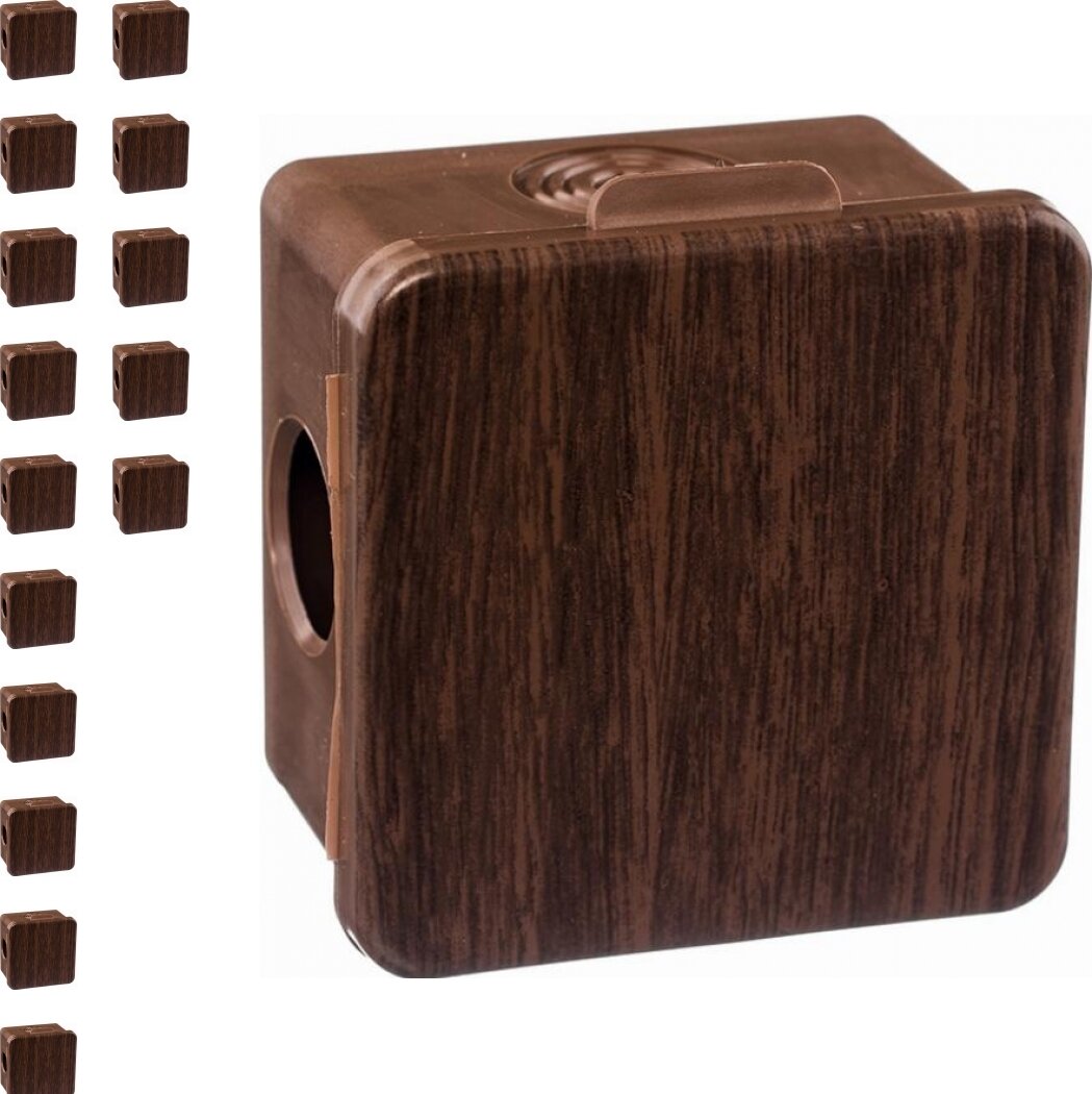 Распаячная коробка TDM Electric Эко 65x65x50 квадратная 4 ввода для открытого монтажа IP54 бук (комплект из 15 шт.)