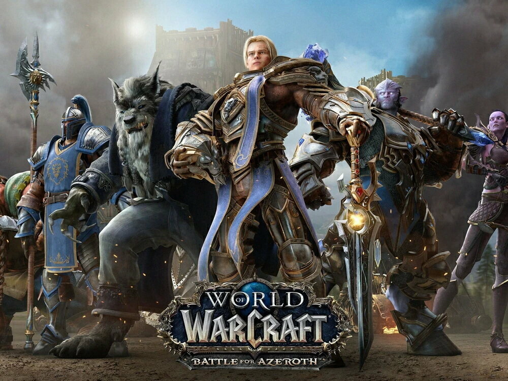 Плакат, постер World of Warcraft-Battle for Azeroth на холсте, размер 60х84см