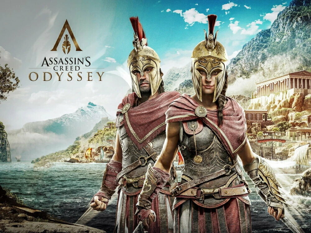 Плакат, постер Assassins Creed, Кредо Ассасина-Одиссея на холсте, размер 30х42см