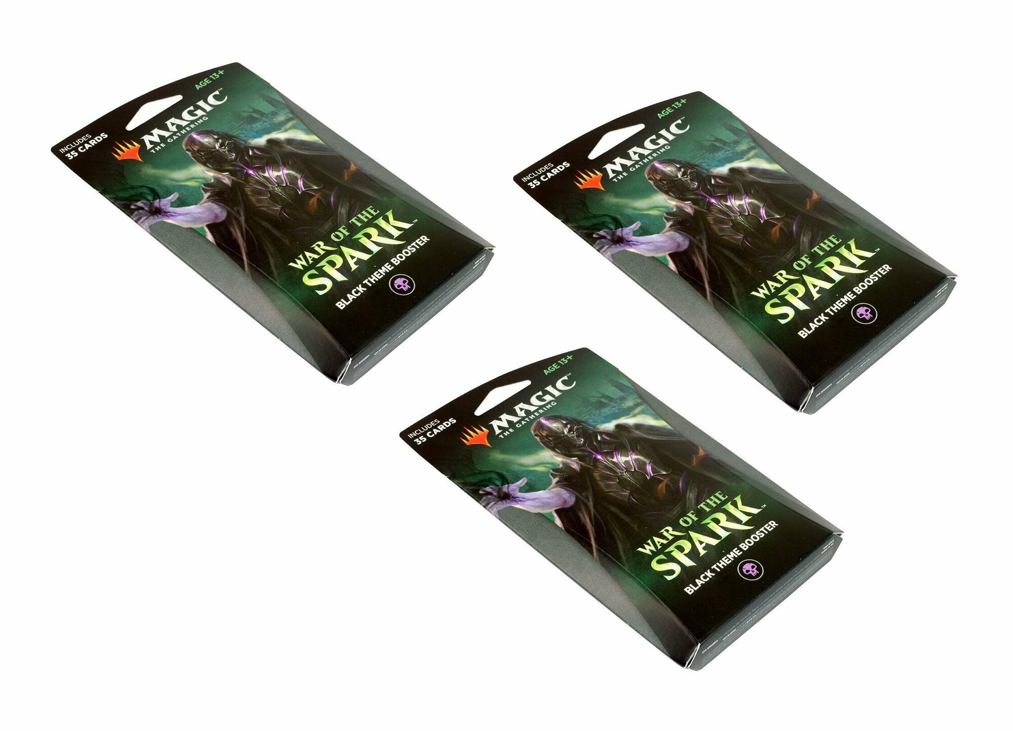 Magic The Gathering: 3 тематических Чёрных бустера MTG издания War of the Spark на английском