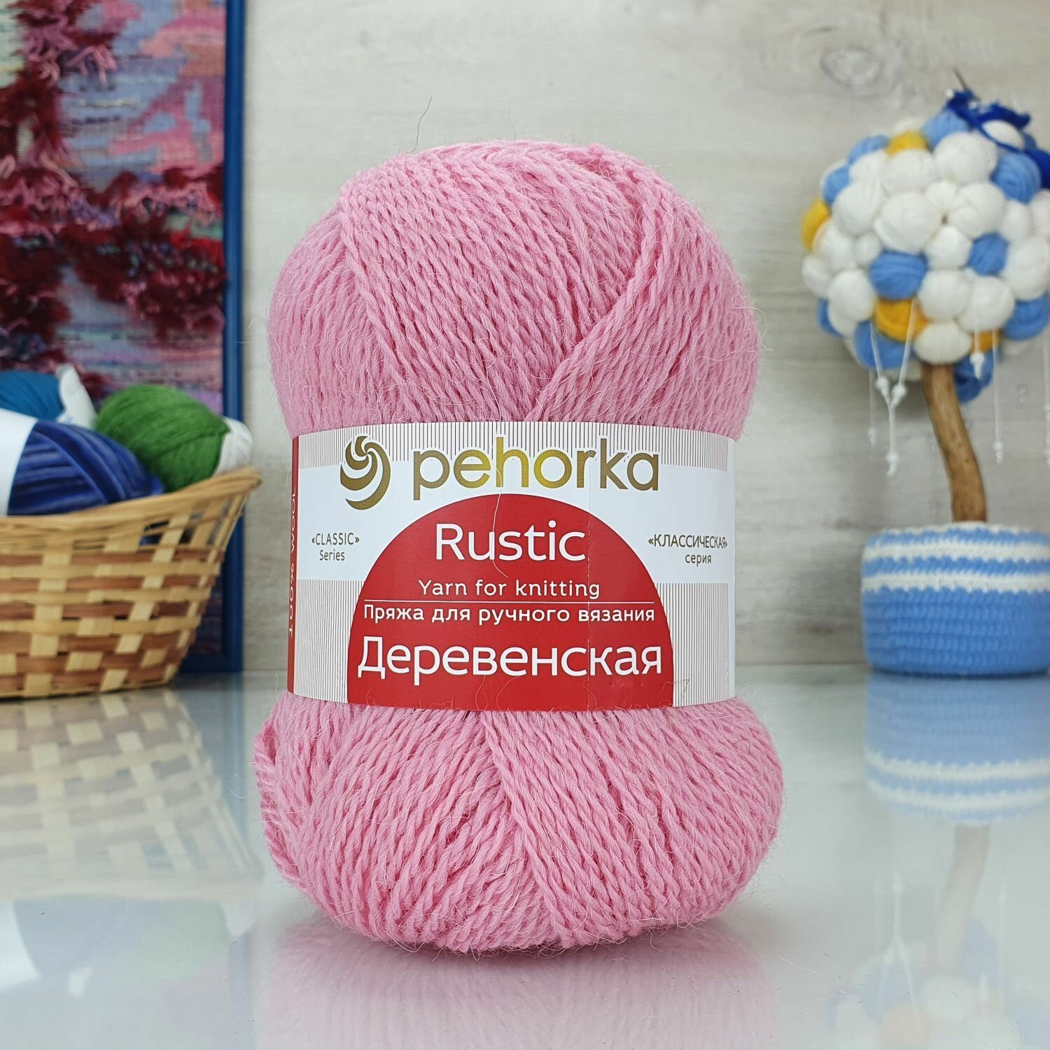Пряжа Деревенская (Пехорка), Камелия - 125, 100% полугрубая шерсть, 10 мотков, 100 г, 250 м.