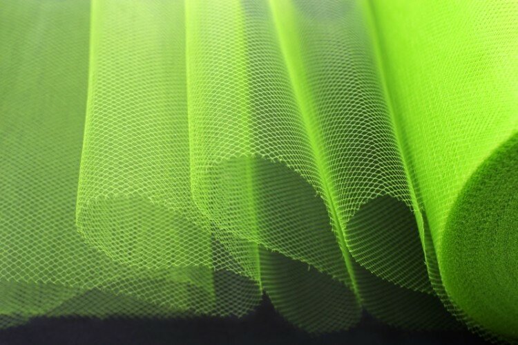 Фатин средней жесткости, ширина 15см, цвет салатовый, 100% нейлон, 1035-029, 1 метр