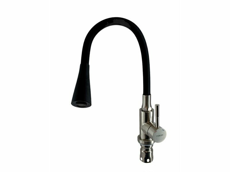 Смеситель для кухни черный гибкий Ledeme L74199-2