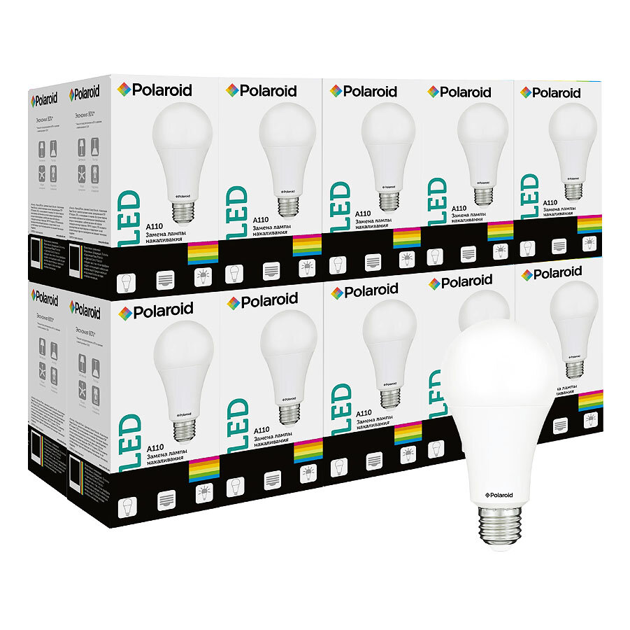 Светодиодная лампа Polaroid 220V A110 28W 6500K E27 2400lm (20 шт.)