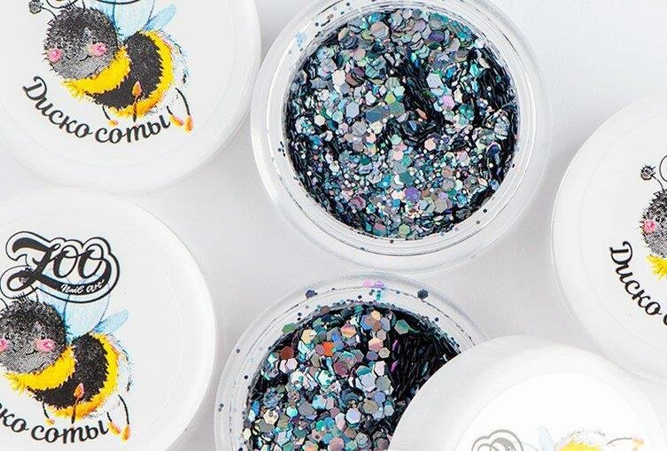 Zoo Nail Art 1343 Шестигранники микс "Диско соты" 2 г