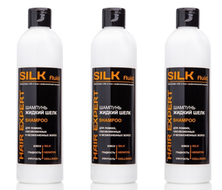 Эксклюзивкосметик-М шампунь жидкий шелк 500 гр, 3 шт/